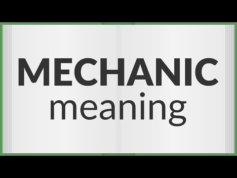 Mechanic | meaning of Mechanic
