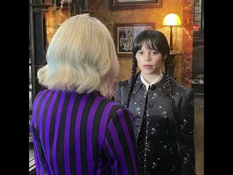 Wednesday Addams and Enid Sinclair in never-before-seen photos on the set of Wednesday S1