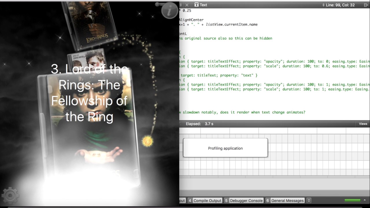 Qml Profiler recording