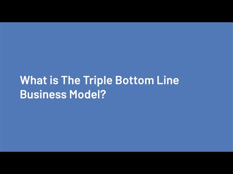 The Triple Bottom Line Business Model