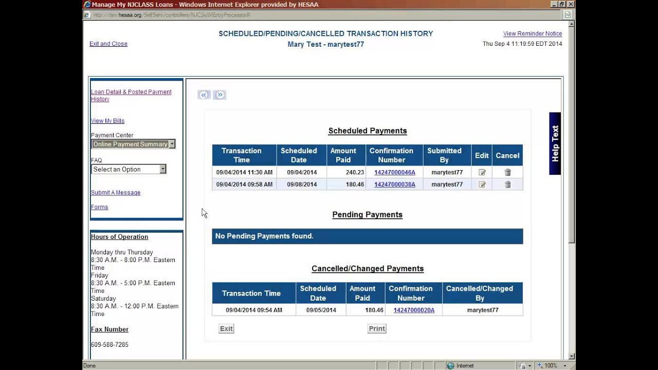 NJCLASS Modifying/Cancelling a Payment Tutorial