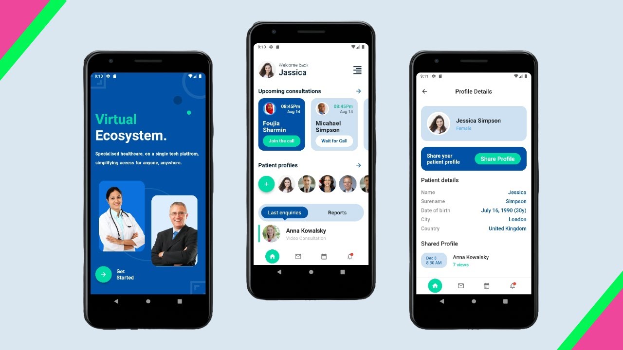 Medical Mobile App UI Design using Flutter