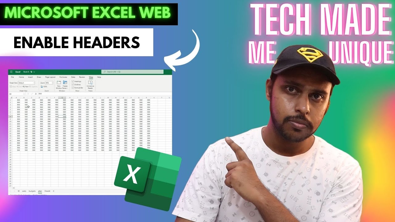 How to enable headers in Microsoft excel web | how to turn headings in Microsoft excel web