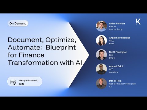 Document, Optimize, Automate  Blueprint for Finance Transformation with AI