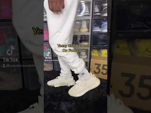 Adidas Yeezy 350 V2 Bone On Foot Look