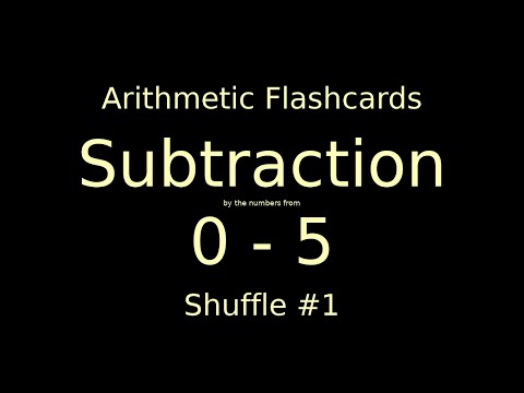 Subtraction Flashcards: Numbers 0 - 5 (Shuffle #1)