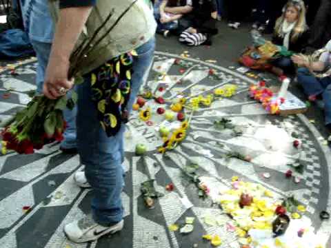 John Lennon 70th birthday Strawberry Fields, Imagine Circle, Central Park, New York City