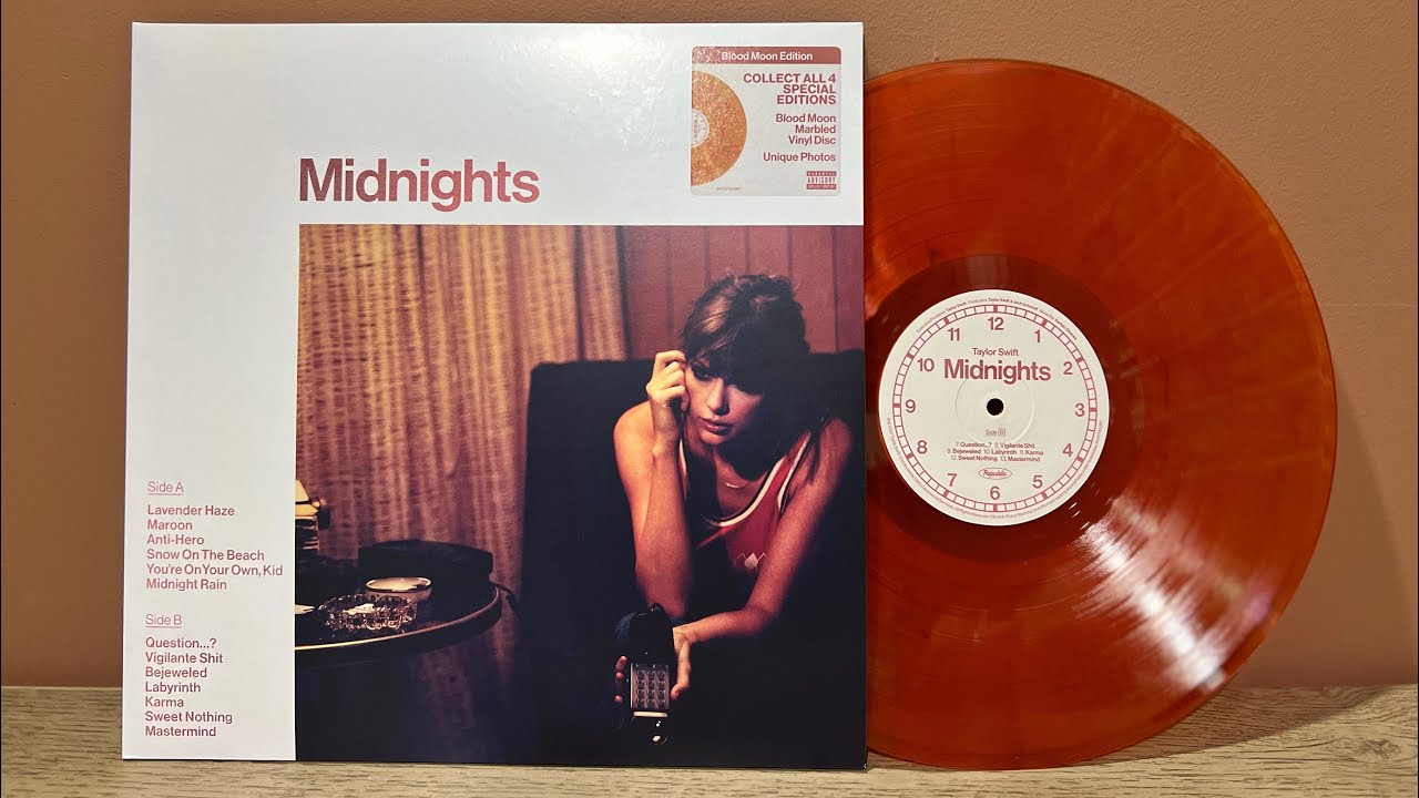 Taylor Swift – Midnights (Blood Moon Marbled Vinyl) [unboxing] 🟠