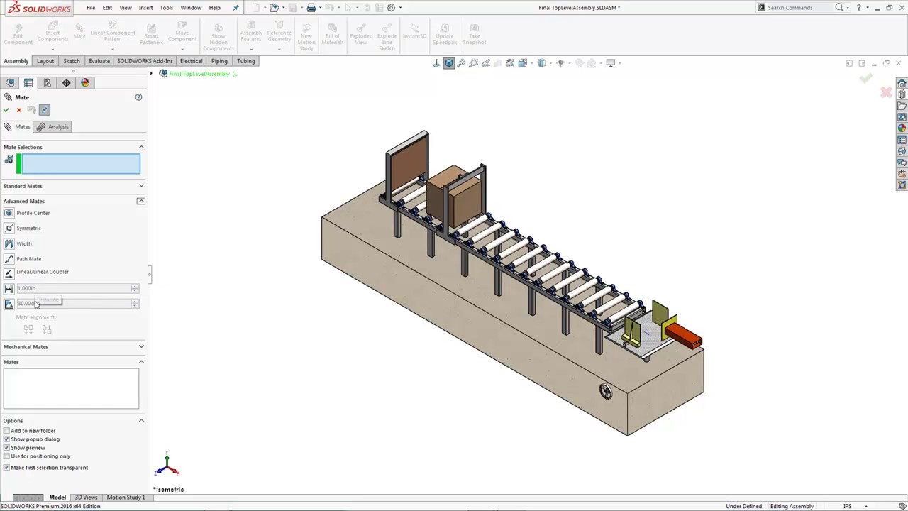 Introducing the Advanced Mates in SOLIDWORKS
