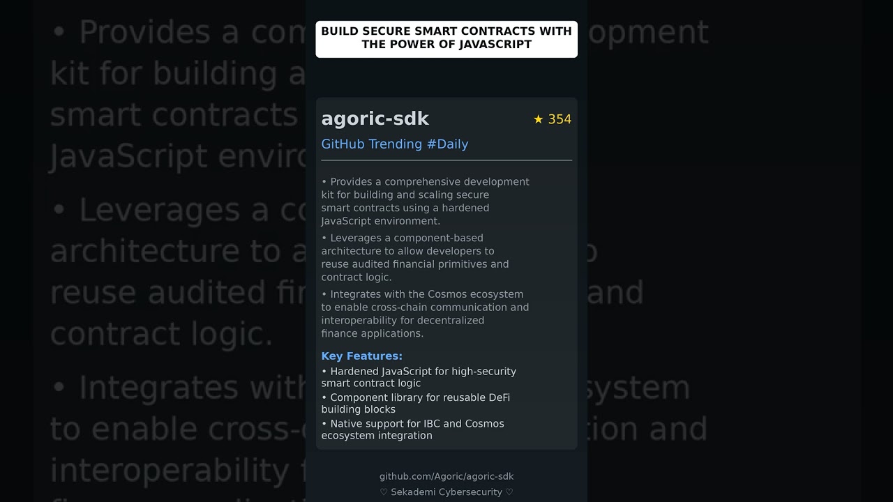 GitHub Trending Repositories: Agoric/agoric-sdk 🇬🇧