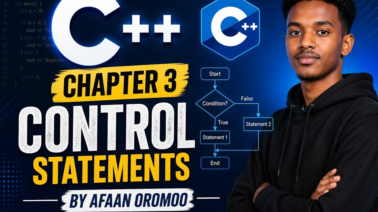 C++ Chapter 3.  CONTROL STATEMENTS  BY AFAAN OROMOO PART 1
