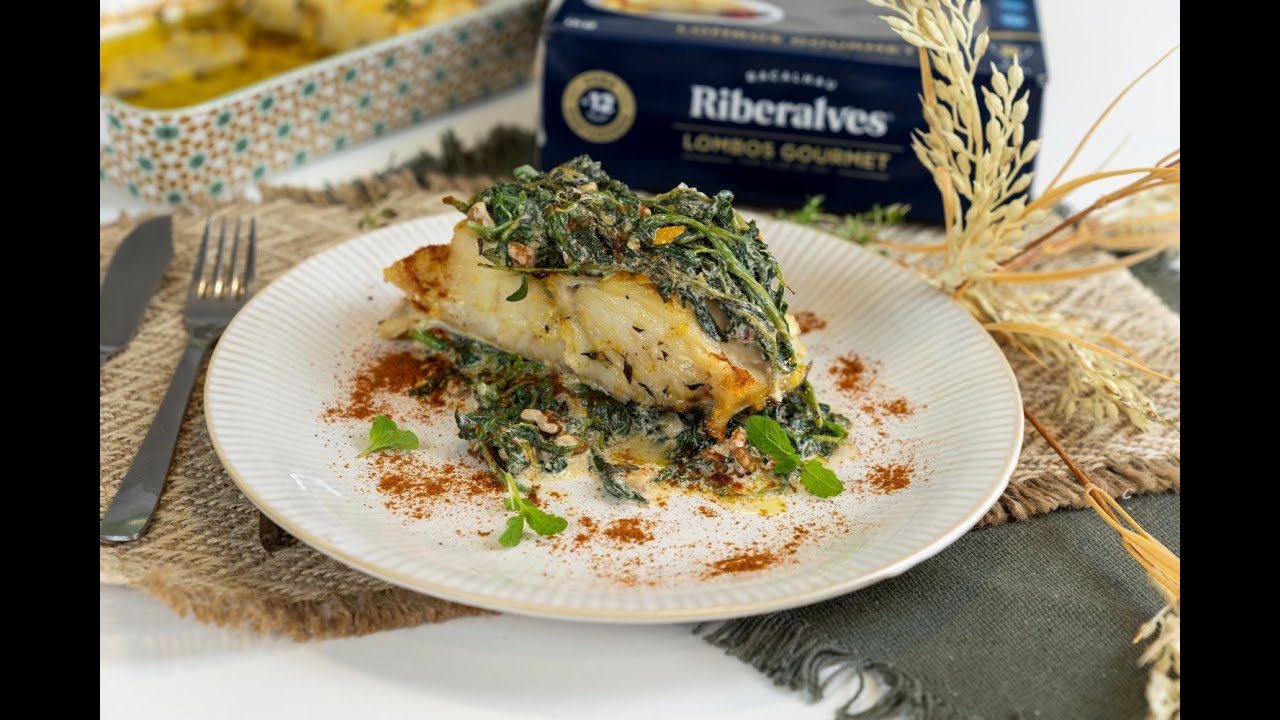Bacalhau confitado com esparregado de agrião
