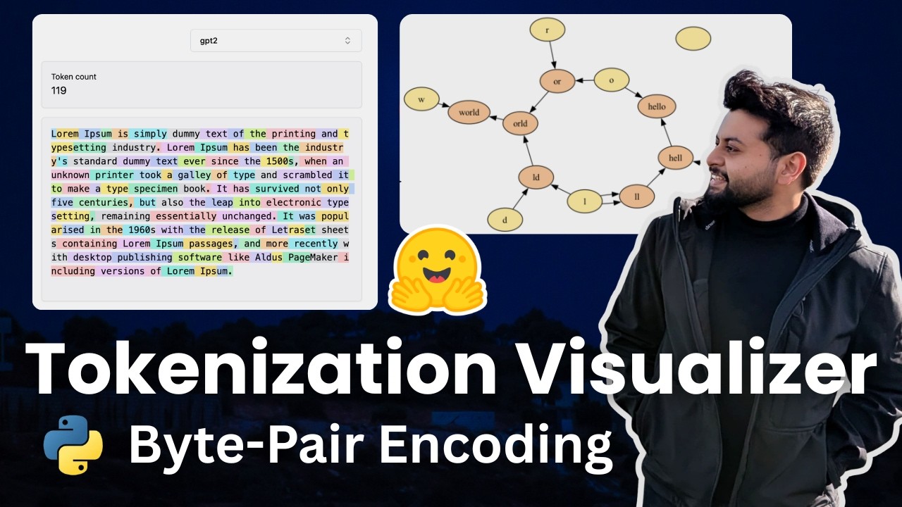 Visualizing Byte-Pair encoding Tokenization process in LLM | HuggingFace | Python