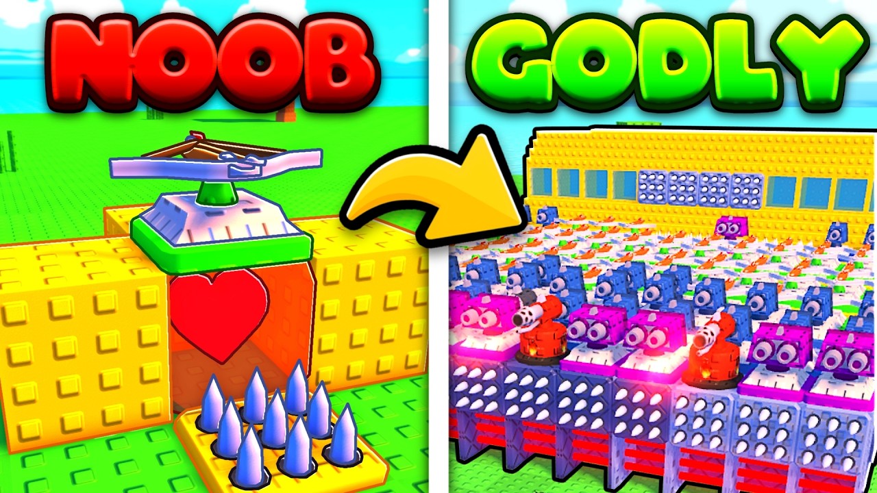 I went from NOOB to GODLY in Roblox build ur base..