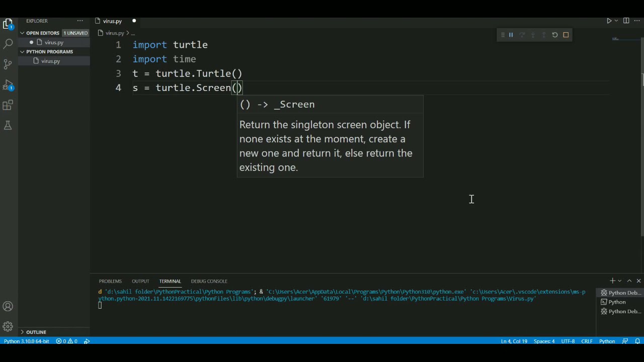 How to Draw Virus Using Turtle Using Python