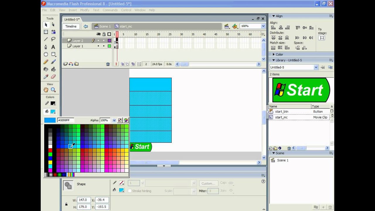 Macromedia Flash 8 tutorial windows - Part 1