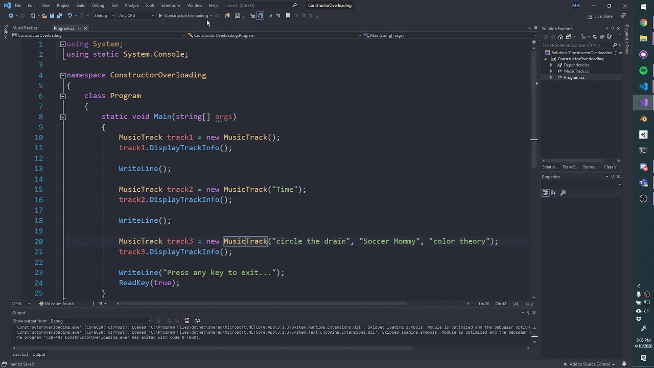 Intro to C#: 10 - Constructor Overloading