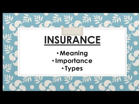 Insurance - Meaning, Importance and Types