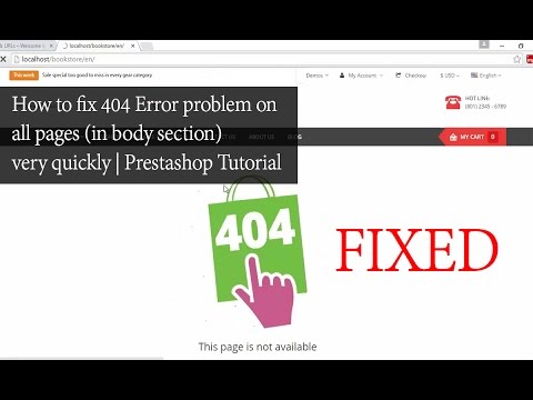 How to fix 404 Error problem on all pages (in body section) very quickly | Prestashop Tutorial