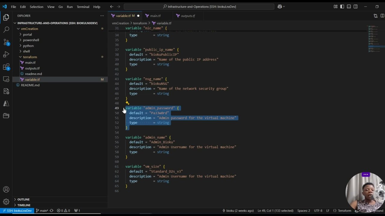 Create a Virtual machine in Azure using Terraform