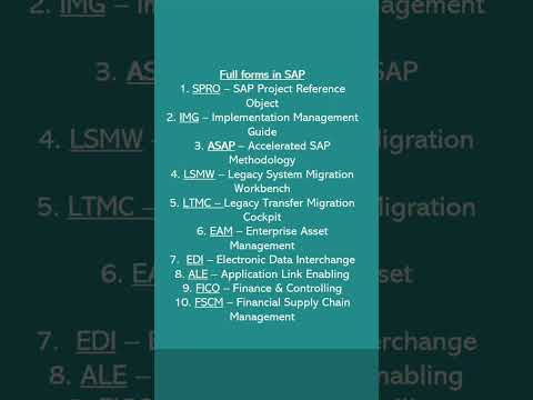 abbreviations used in sap | full forms in sap | sap mm online course | sap pp course in chennai