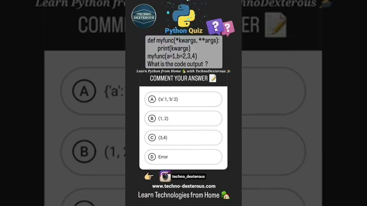 Python Quiz Series: function arguments #python #interview #coding #programming #datascience #itjobs