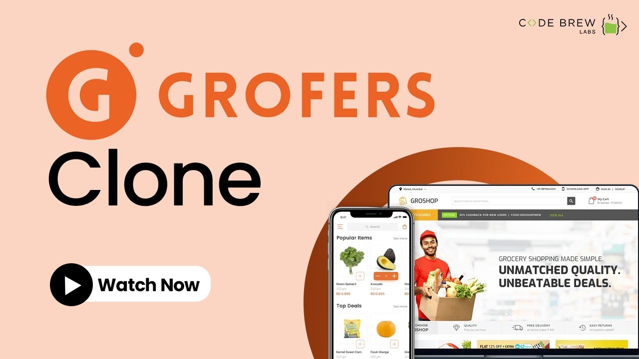 Make Your Own Grocery Delivery App Like Grofers | Grofers Clone | White Label Grocery Delivery App