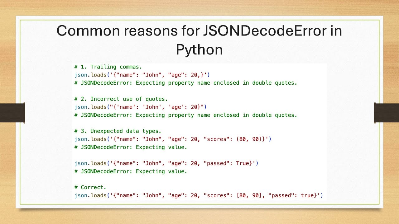 Common reasons for JSONDecodeError in Python (Python | JSON)