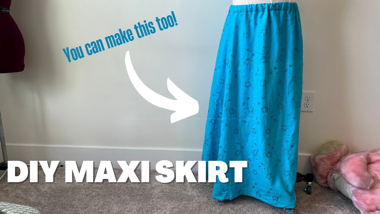 Beginner Friendly DIY Maxi Skirt - no pattern needed just measure and cut!