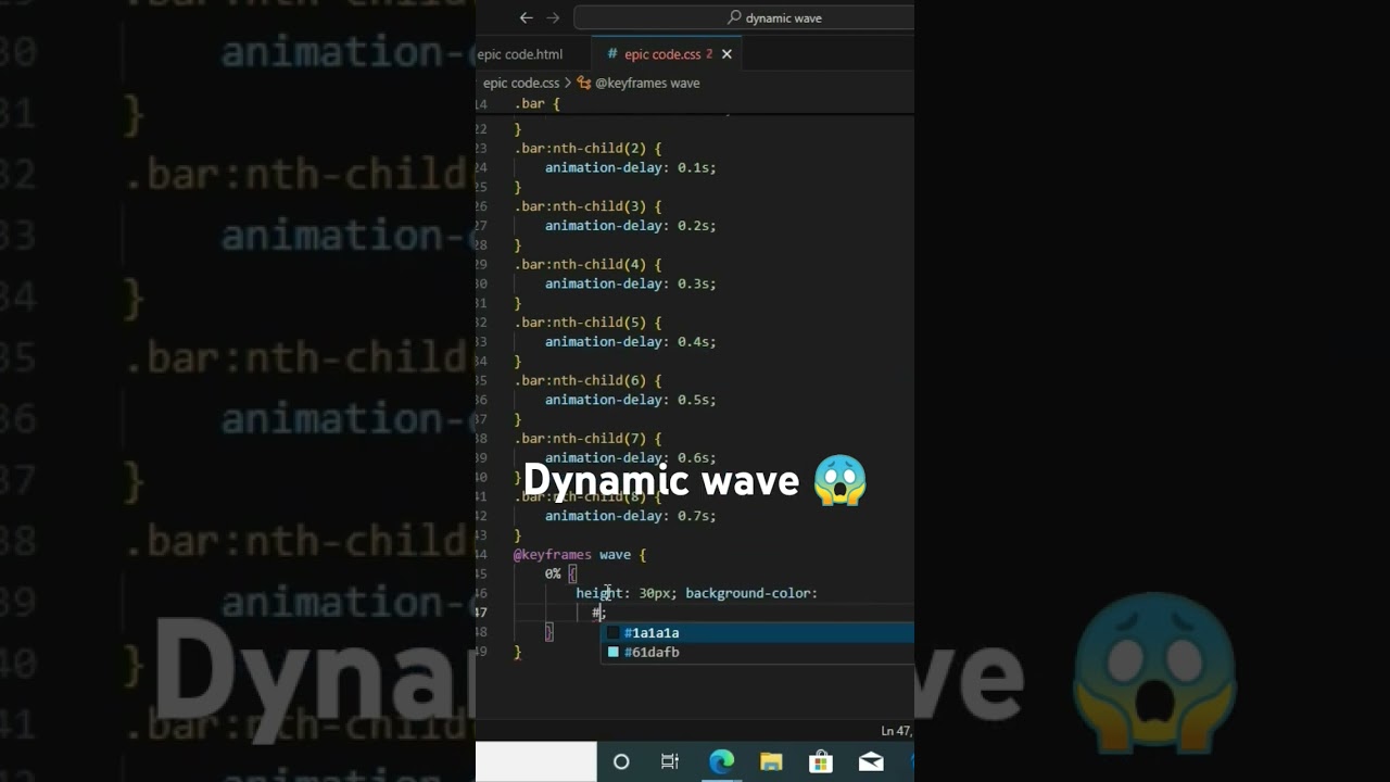 Html CSS tutorials | Dynamic waves