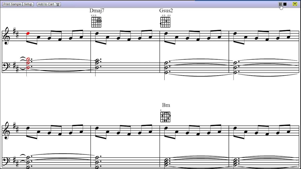 Where the Streets Have No Name by U2 - Piano Sheet Music:Teaser