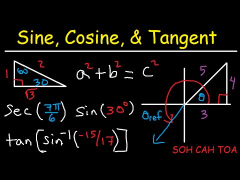 Sine Cosine Tangent Explained - Right Triangle Basic Trigonometry - sin cos tan sec csc cot