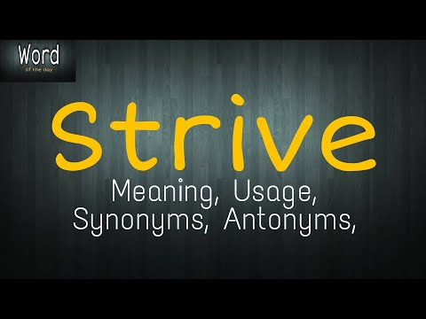 Word of the day - Strive