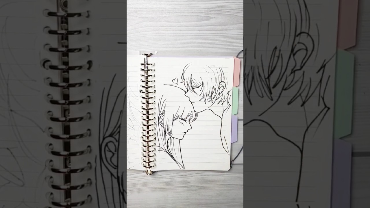 CUTE ANIME COUPLE  DRAWING #easydrawing