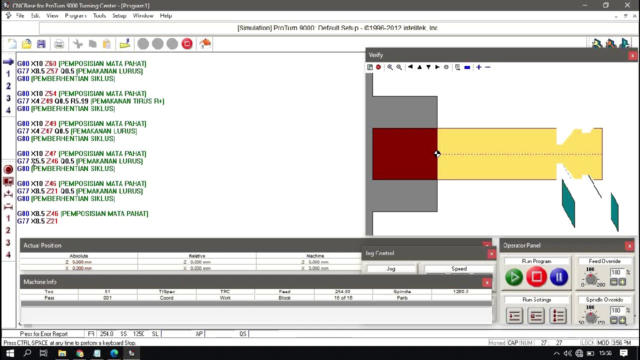 Tutorial Pemrograman Software CNCBase For Intelitek Bubut (Absolute)
