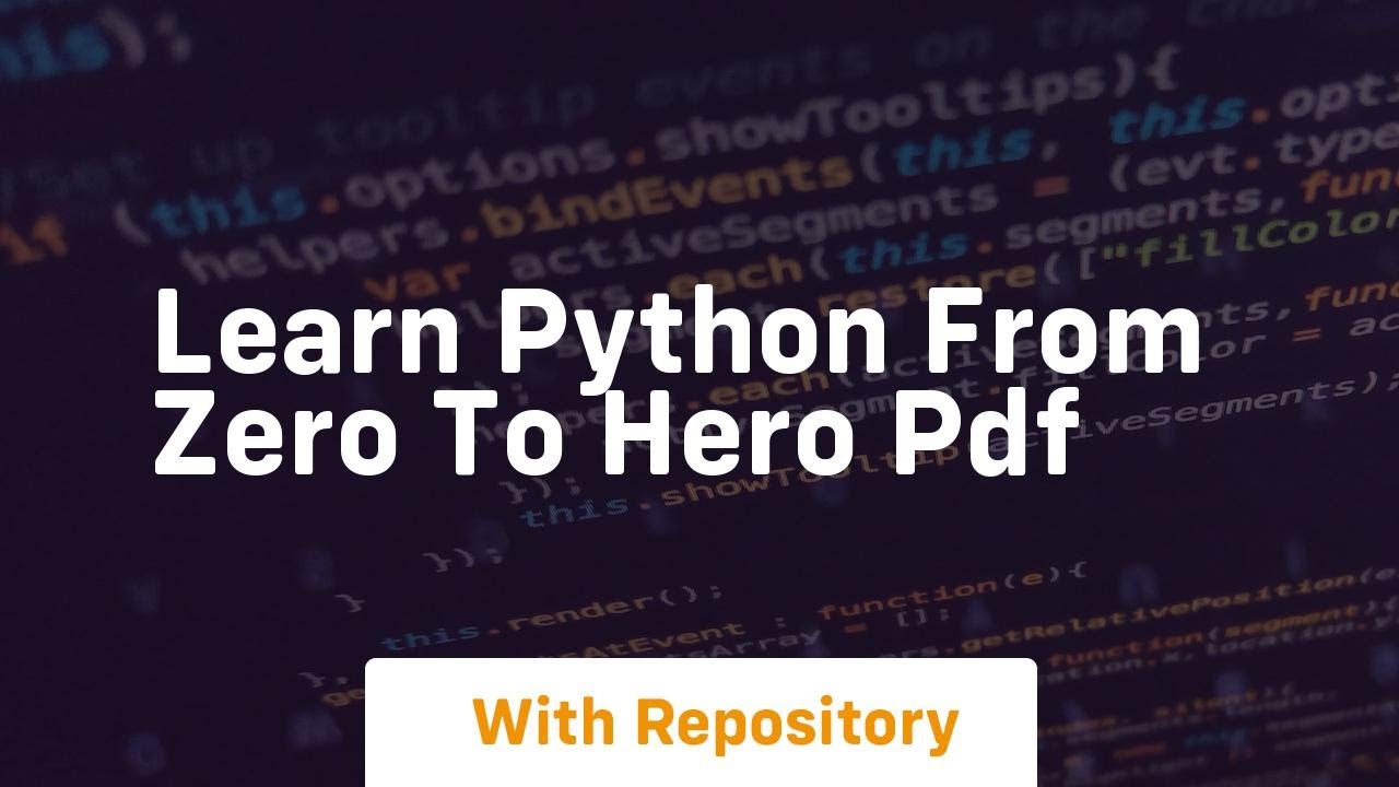 learn python from zero to hero pdf
