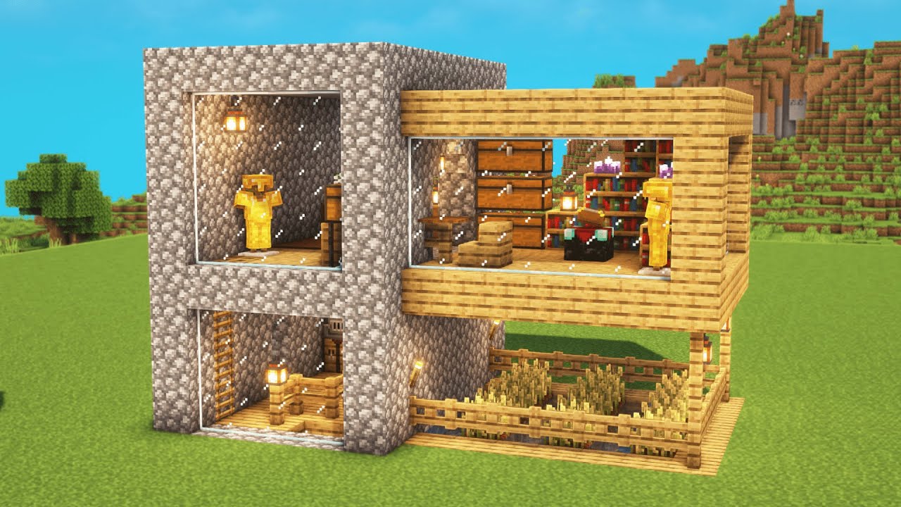 Minecraft Easy Survival House Tutorial⚒️ - Minecraft Builders