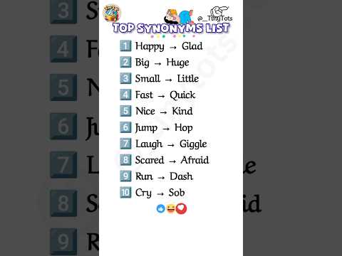 10 Synonym for kids |Top Synonyms List for Kids | #shorts #synonyms #oneminuteenglish #learnenglish