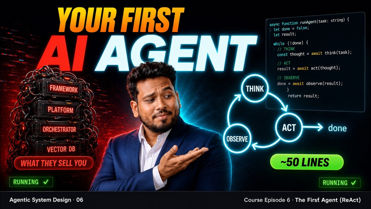 Your First AI Agent — ReAct, in 50 Lines (Ch 6)