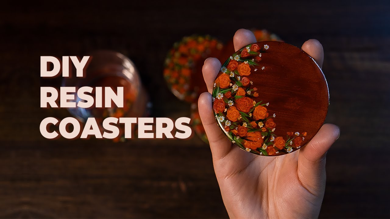 Floral Resin Coasters Made Easy | Handpainted Coaster DIY Ideas