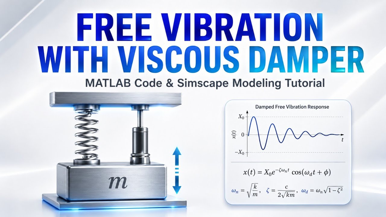 Free Vibration with Viscous Damper | MATLAB Code & Simscape Modeling Tutorial