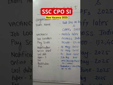 SSC CPO SI 2025