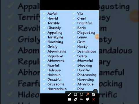 Synonyms of "Horrible", English Vocabulary, the home of English