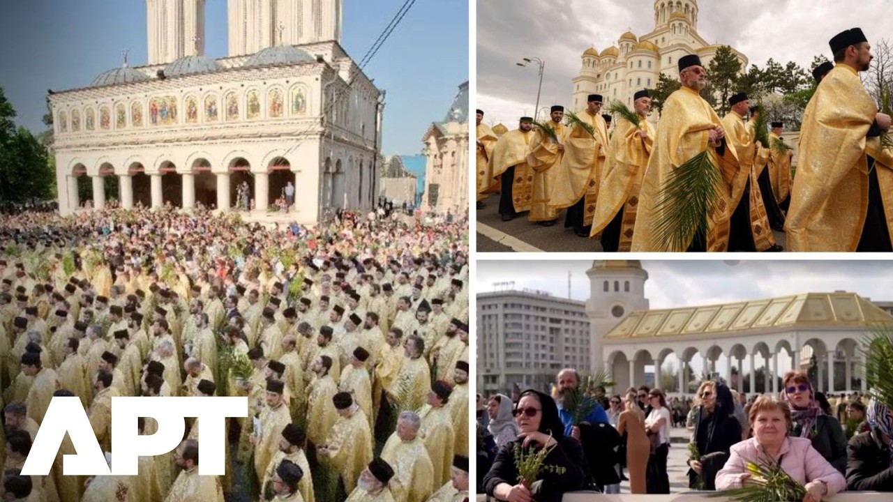 Thousands Join Palm Sunday Procession At World’s Largest Orthodox Cathedral Bucharest | APT