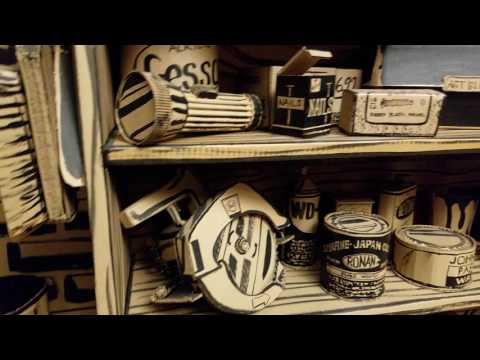 Tom Burkhardt's cardboard art studio at Knoxville Museum of Art. "Full Stop"