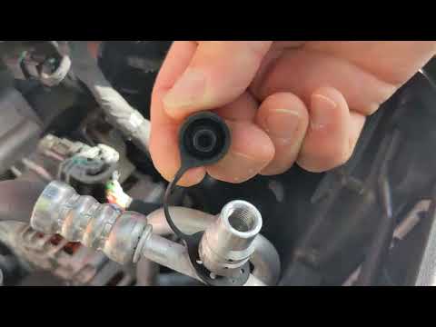 2025 Hyundai Sonata high side AC service port for manifold gauge connector cap Schrader valve charge