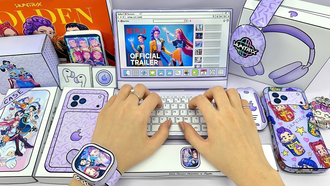 (🍎Paper DIY🍎) Apple X KPOP DEMON HUNTERS Blind Bag 1000$ | Iphone, Macbook, AirMax | ASMR