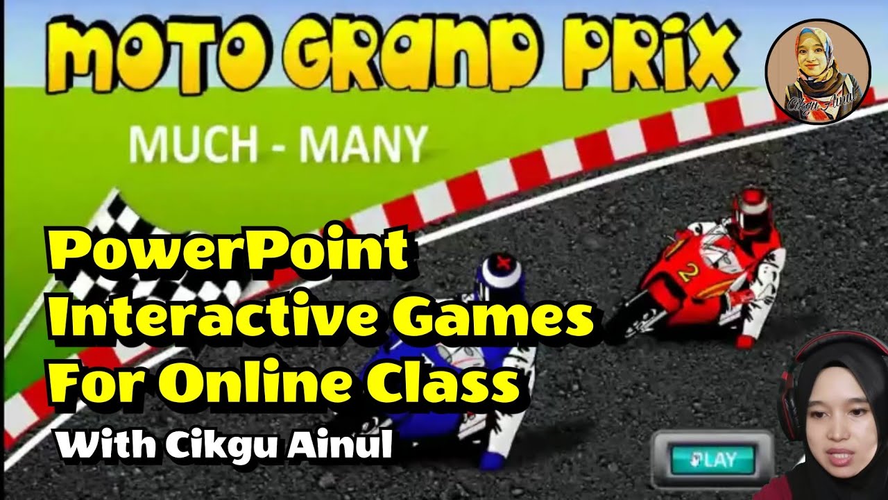PowerPoint Interactive Games: Moto Grand Prix  (Quantifiers - Much and Many)