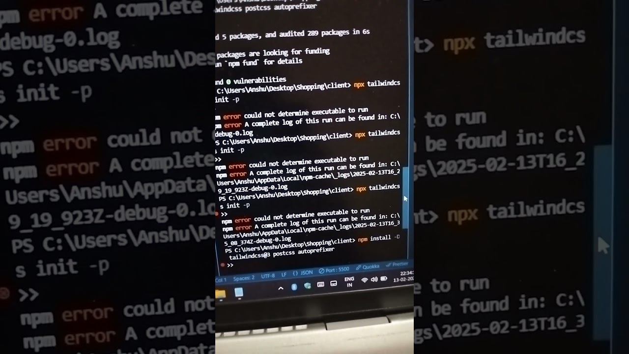 Solve Tailwind css installation error 👍🏻#tailwindcss #coding #imranshuraj #anshu_raj