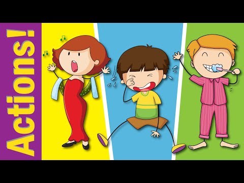 Learn Actions Verbs | Action Words | Video Flash Cards | English for Children | Fun Kids Videos